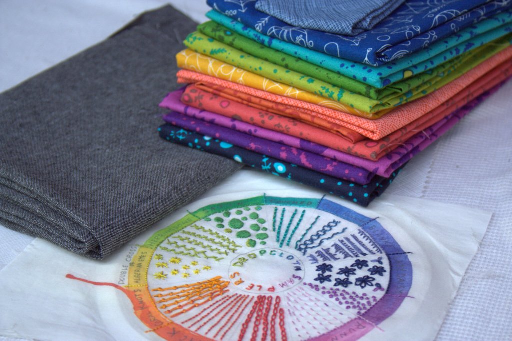 Dropcloth Color Wheel Embroidery Finish… but only the Beginning ...