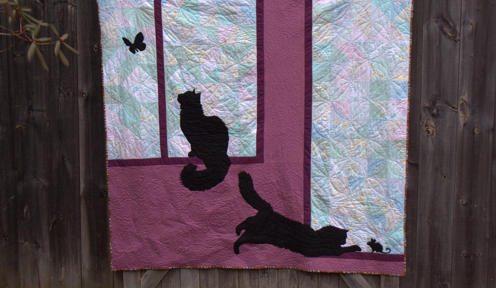 cat silhouette quilt | Night Quilter
