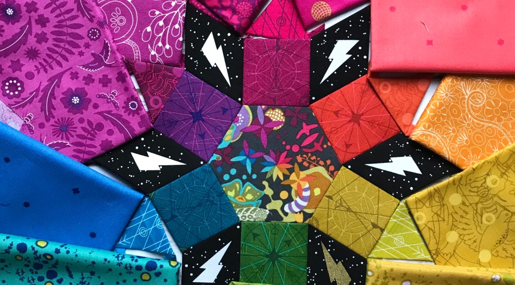 Mandolin Quilt Block Progress, My Newest Rainbow EPP | Night Quilter